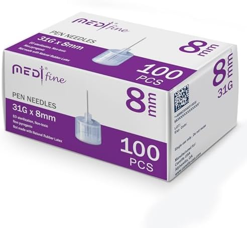 Amazon.com: Diabetic Pen Needles 31g 5mm, Extra Lubricated, Tri-Bevel ...