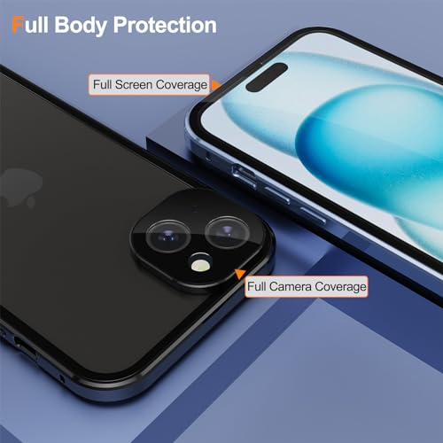 STARRYNOVA Privacy Case Compatible with iPhone 15, Front and Back Metal ...