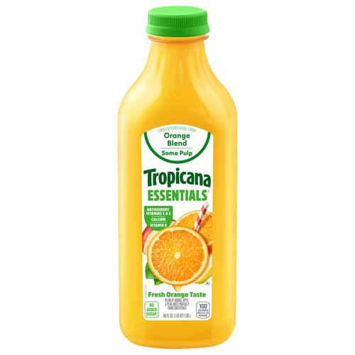 Amazon.com : Tropicana Essentials 100% Orange Juice Blend, Some Pulp ...