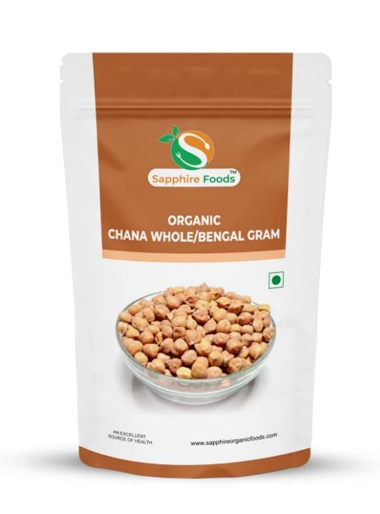 SAPPHIRE FOODS Organic Unpolished Brown Channa Whole/Kala Chana Saboot ...