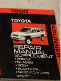 1990 Toyota 4RUNNER 4 RUNNER Service Shop Repair Manual SUPPLEMENT OEM ...