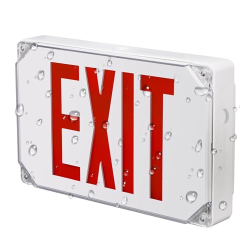 LEONLITE LED Exit Sign, Wet Location Exit Sign with Battery Backup, UL ...
