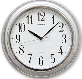 Buy Rhythm Japanese Wall Clock Cmg723Nr19 - Silver and White Online at ...