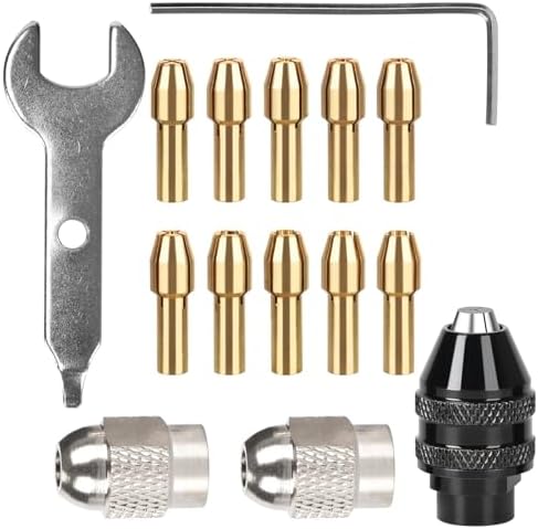 Sinotools Drill Chuck Collet Set 4486 for Dremel 0.8-3.2mm Shank Rotary ...