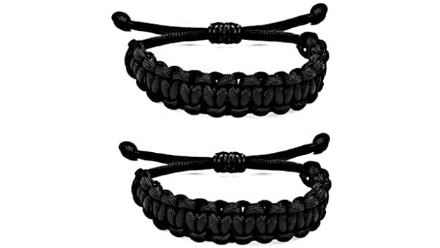 Buy Ahen Black Thread Bracelet Nylon Cord Adjustable Wrist Band ...