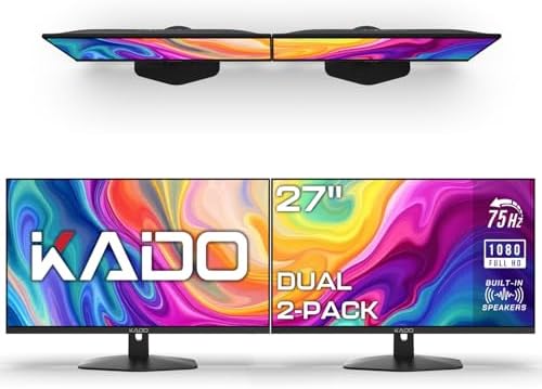 Amazon.com: Kado Dual Monitor Setup - 2-Pack 27" Curved 1920x1080 ...