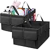 MUXHEL 2PCS Car Boot Organiser Storage 52x37.5x26cm Collapsible Boot ...