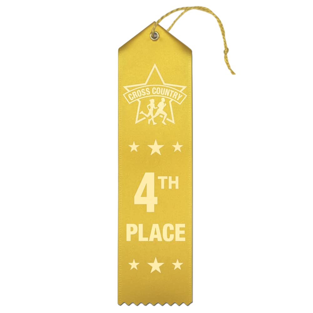 Amazon.com: RibbonsNow Cross Country 4th Place Ribbons – 25 Yellow ...