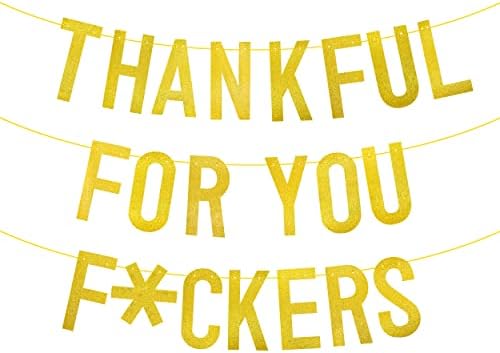 Amazon.com: Thankful for You Banner, Glitter Thanksgiving Banner for ...