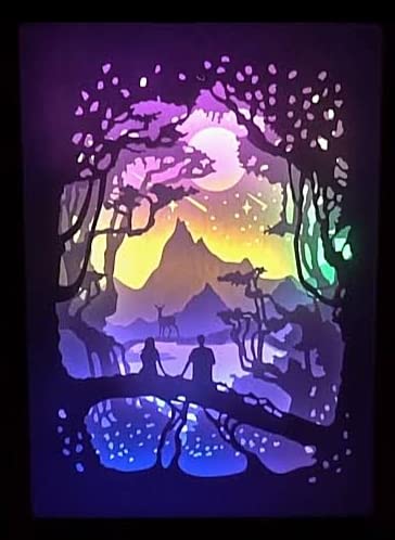 Buy 3D Paper Carving Night Light LED Papercut Light Box Sculptures ...