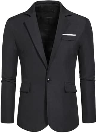 Men's Suit Blazers Sport Coat Casual Suits Jacket Slim Fit 1 Button ...
