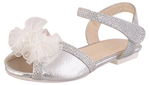 Buy VENUS STEPS Girls' Silver Synthetic Outdoor Sandals - 10.5 UK at ...