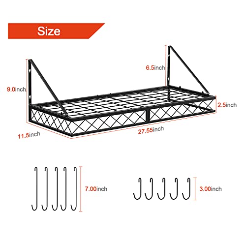 Mutool Wall Mount Pot Pan Racks, 70CM Saucepan Hanging Racks Utensils ...