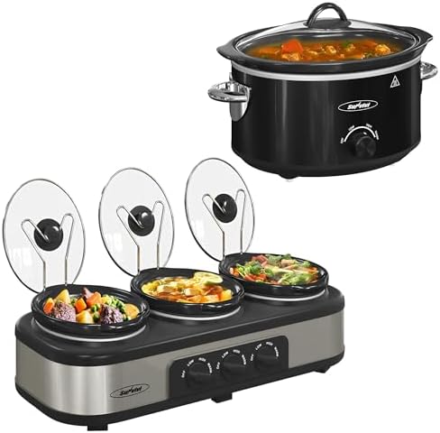 Amazon.com: Sunvivi Slow Cooker, 4-Quart and Triple Slow CookerSmall ...