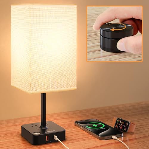 Set of 2 Industrial Remote Control Table Lamps 3-Way Dimmable Lamp ...