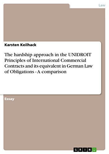 The hardship approach in the UNIDROIT Principles of International ...