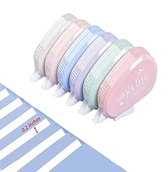 Correction Tapes, 6 Pack Macaron Color Correction Tape, 0.2 x 197 inch ...