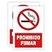 Cartel Prohibido Fumar Pack 2ud A4 de 3 mm Grosor Zona Libre Humo Señal ...