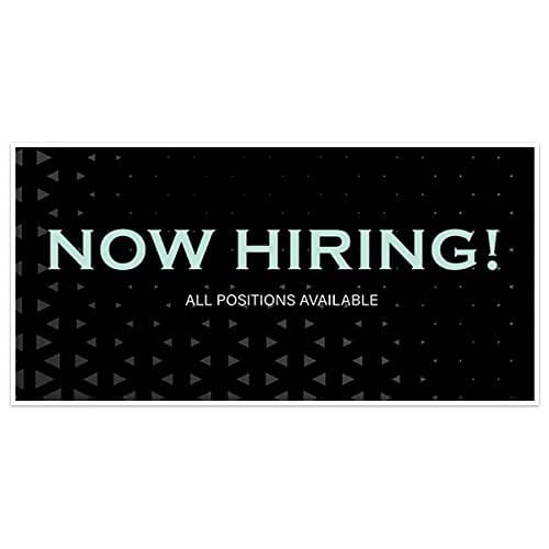 Amazon.com: Dark Abstract Now Hiring Business Window Display Large ...