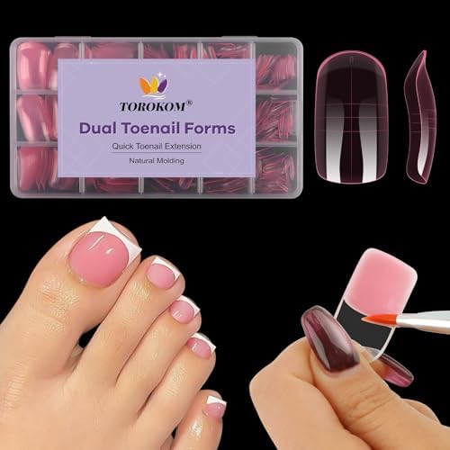 Amazon.com: TOROKOM Toe Nail Forms for Poly Extension Gel, 300 Pcs Pink ...