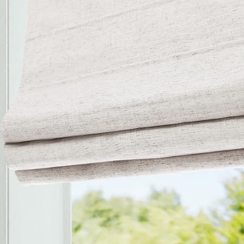 Amazon.com: DEJAVU Cordless Linen Roman Shades for Windows, Washable ...
