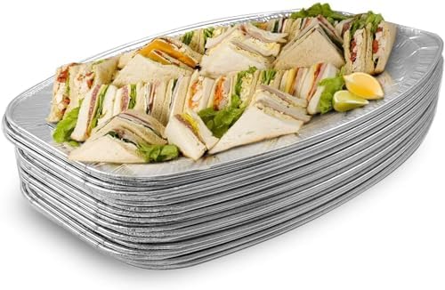 JMS we create smile (Pack of 10) Large Disposable Serving Platter Foil ...