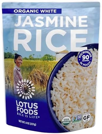 Amazon.com : Lotus Foods, Organic White Jasmine Rice, 8 Ounce : Grocery ...
