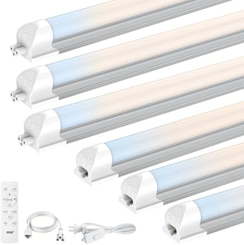 JESLED LED Shop Lights 4FT with Remote, 45W 5400LM Dimmable Linkable ...