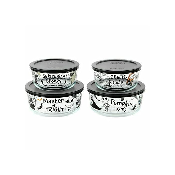 Buy Pyrex Glass 8-piece Decorated Food Storage Set - Tim Burton's The ...