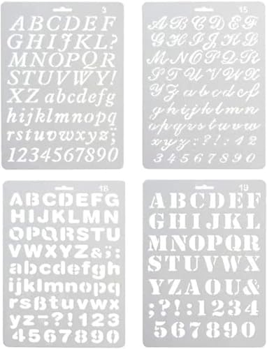 40 Pcs Painting Stencil Template Kit - Alphabet, Digital, Punctuation ...