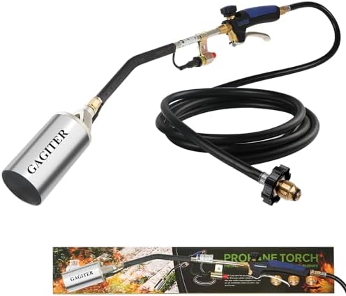 Amazon.com: Heavy Duty Weed Torch Burner,Propane Torch Weed Burner, Flamethrower with 9.8 FT ...