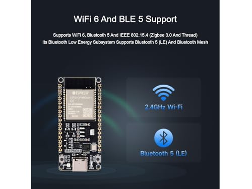 ESP32-C6 Microcontroller WiFi 6 Development Board with Pre-soldered Header ESP32-C6-WROOM-1-N8 ...