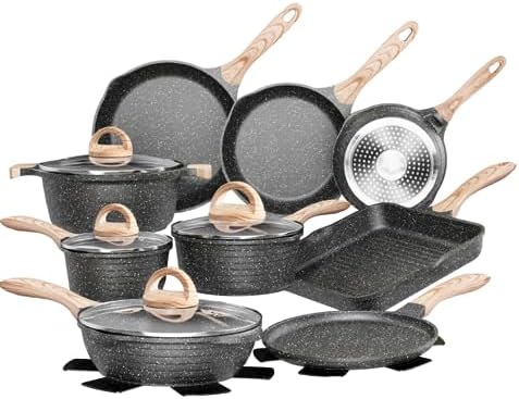 Amazon.com: GRANITESTONE 20 Pc Pots and Pans Set Non Stick Cookware Set ...