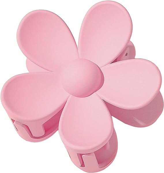 Amazon.com: Galepromot Pink Flower Hair Clip, Matte Flower-shaped, Non ...