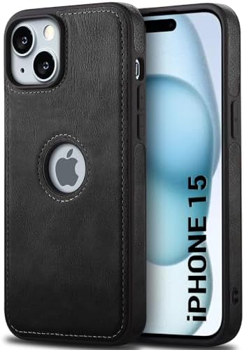 TheGiftKart Genuine Leather Finish Back Cover Case iPhone 15 ...