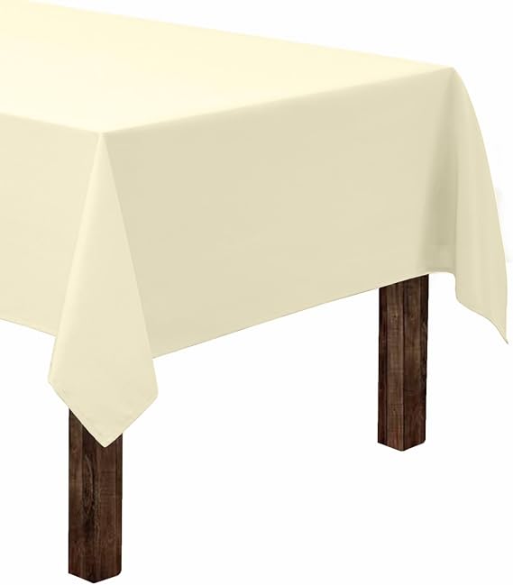 Amazon.com: Gee Di Moda Rectangle Tablecloth - 60 x 102" Inch - Ivory ...