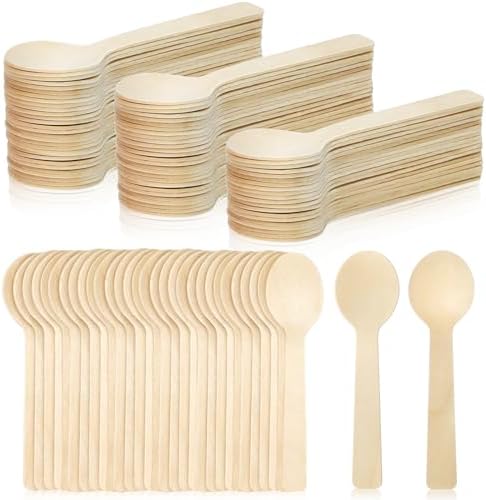 Amazon.com: Bekith 300 Pack Mini Wooden Spoons, 4" Disposable ...