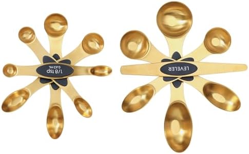 Amazon.com: GuDoQi Gold Magnetic Measuring Spoons and Cups Set of 12, 8 ...