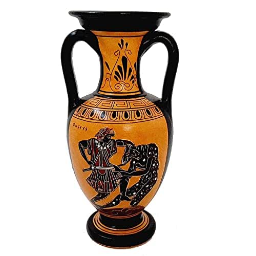 Anfora greca Vaso 22 centimetri, Teseo e il minotauro, ceramica a ...