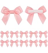 Amazon.com: AIMUDI Hot Pink Satin Bows 4.5" Pre-Tied Pink Twist Tie ...