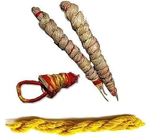 Darbha Kusha Pavithram Ring for Puja & 2 Purification Aid with 10 ...