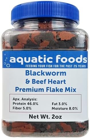 Amazon.com : 45% Blackworm Flake & Beef Heart Flake Mix for Discus ...