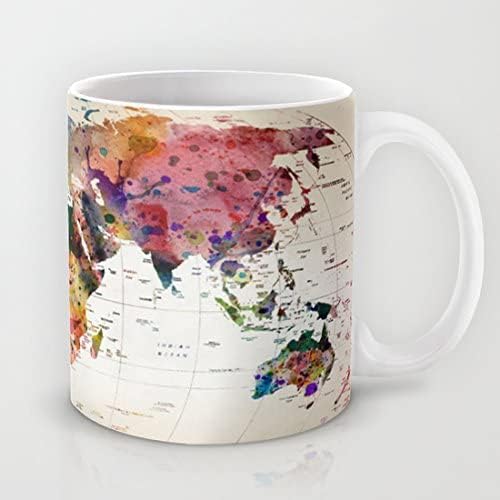 Giftme Map of The World Birthday, Christmas Coffee Tea Mug Unique 11oz ...