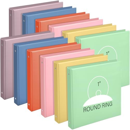 Amazon.com : Ctosree 12 Pcs Heavy Duty Plastic 3 Ring Binder with 2 ...