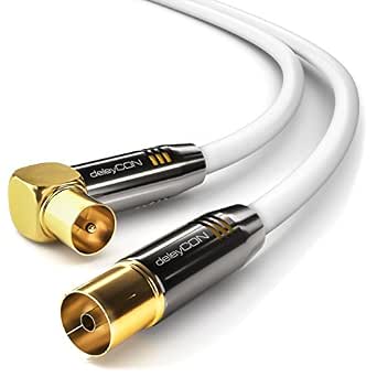 deleyCON 1m 4K TV Antenna Coaxial Cable - 4K Ultra HD Full HD HDTV - 1x ...