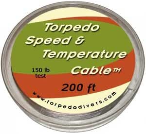 Amazon.com : Torpedo Speed and Temperature Downrigger Cable 150# Test ...