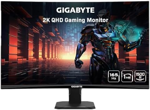 Gigabyte GS27QC 27" QHD Curved Gaming Monitor - 2560 x 1440 VA 1500R ...
