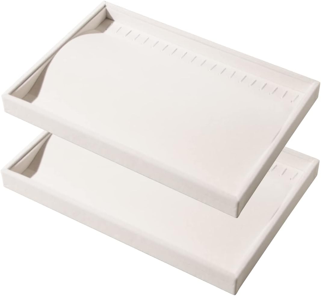 Amazon.com: Pengup 2 Pcs Stackable Jewelry Organizer Trays,20 Hooks ...