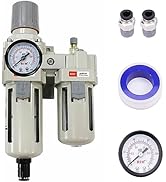 RIH Pneumatics Compressed Air Double Filter & Regulator, Air Drying ...