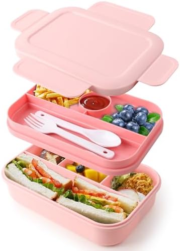 Amazon.com: Bento Adult Lunch Box - 2000 Ml Double Layer Containers ...
